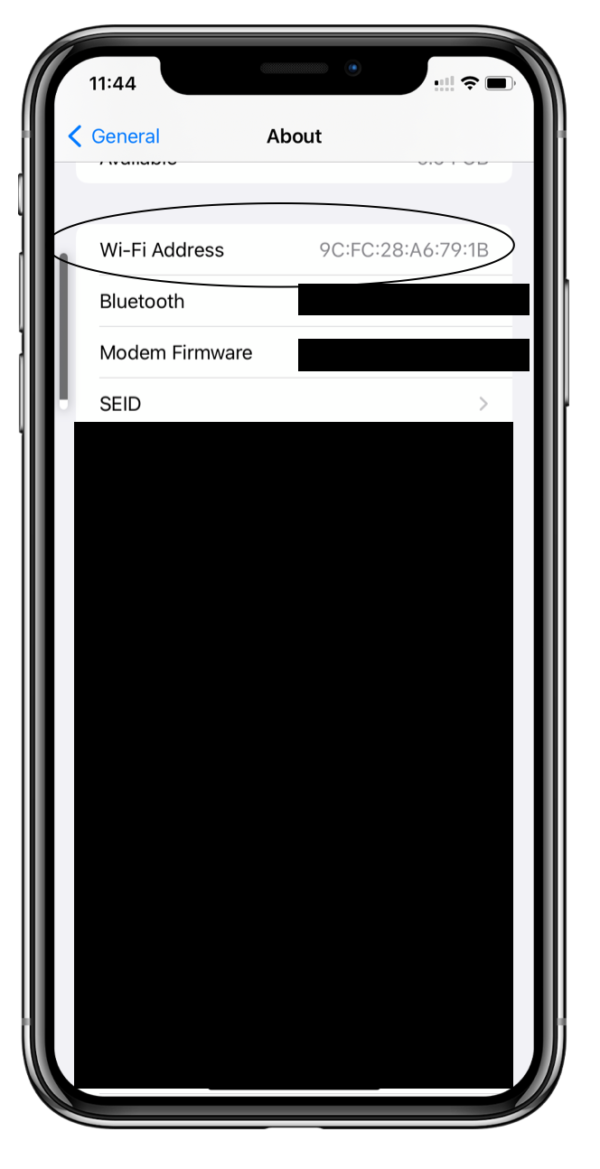 iPhone/iPad – Locating the MAC address – ClubWiFi